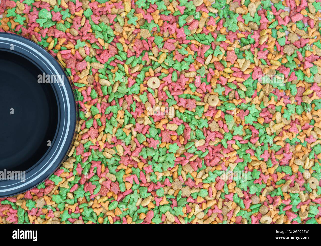 Top view dry food for cat and dog with empty bowl Stock Photo - Alamy