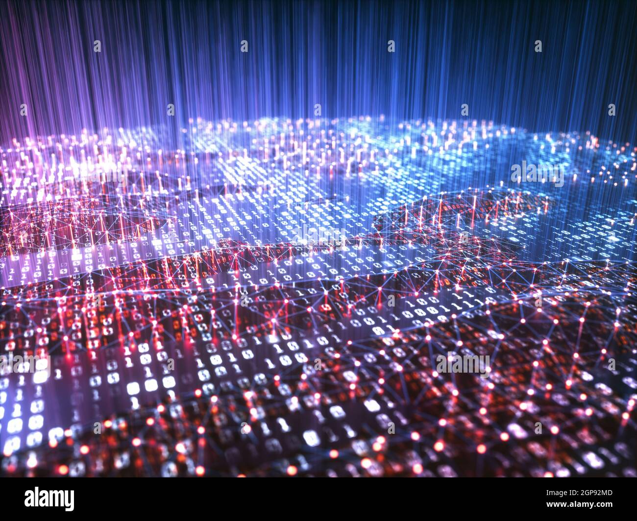 Abstract background of binary codes. Technology concept 3D illustration ...