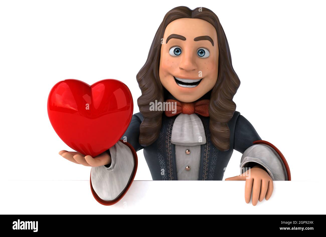 3D Illustration of a cartoon man in historical baroque costume Stock ...