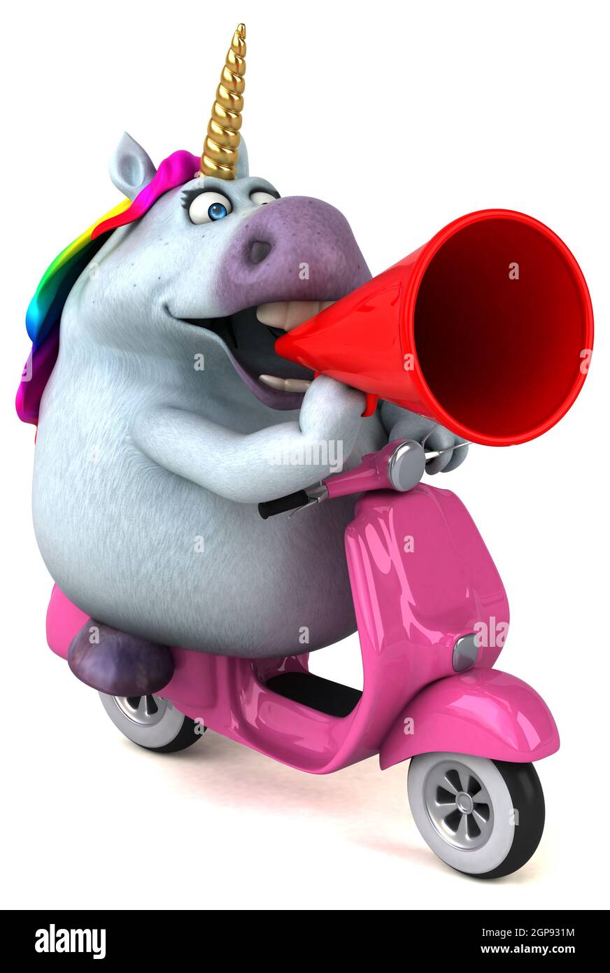Fun unicorn - 3D Illustration Stock Photo - Alamy