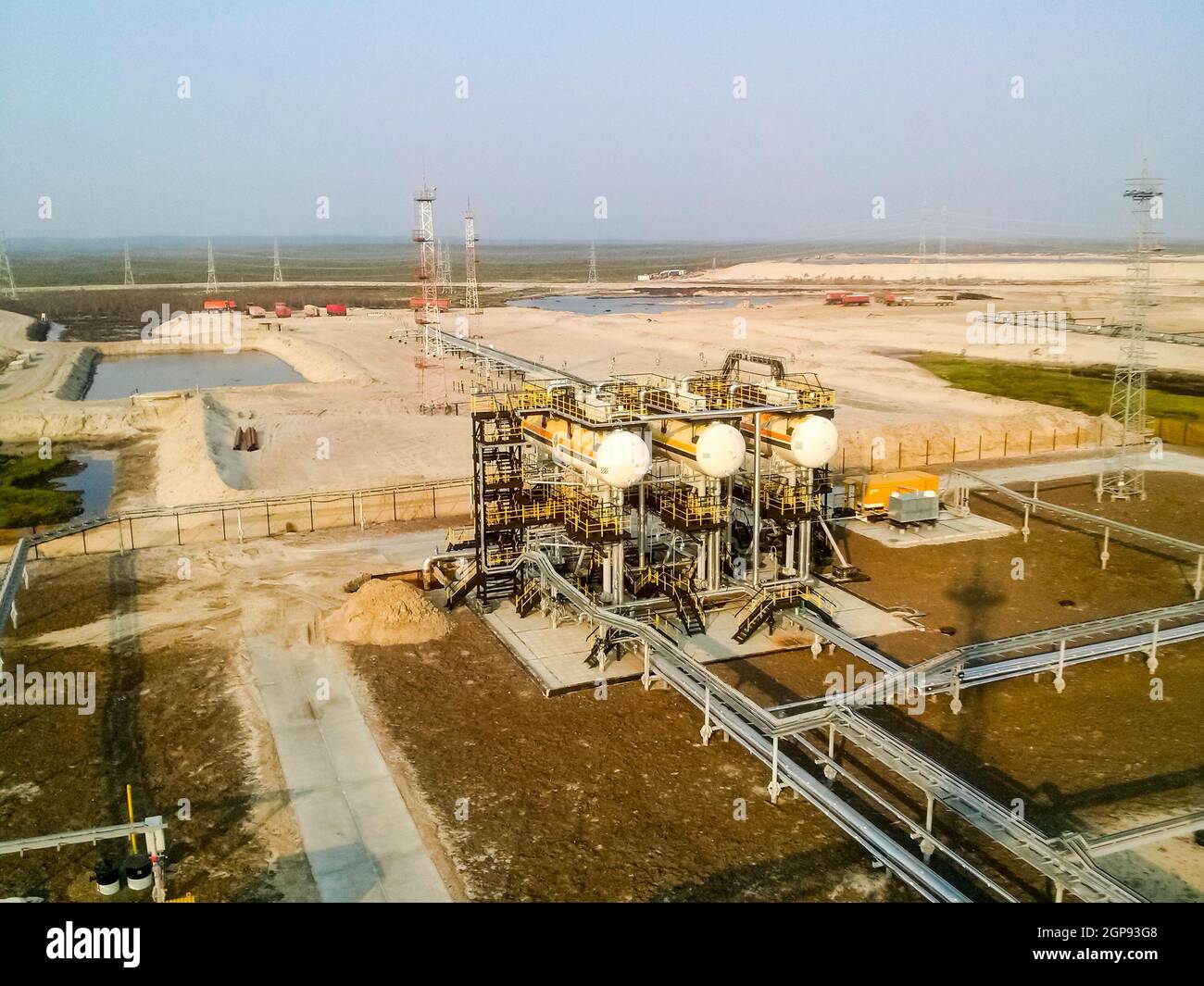 Separator. Equipment for oil separation. Modular oil treatment unit. Bulite for separation Stock ...