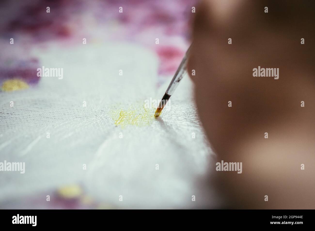 Artist paint brush on painting background. Painting therapy Stock Photo ...