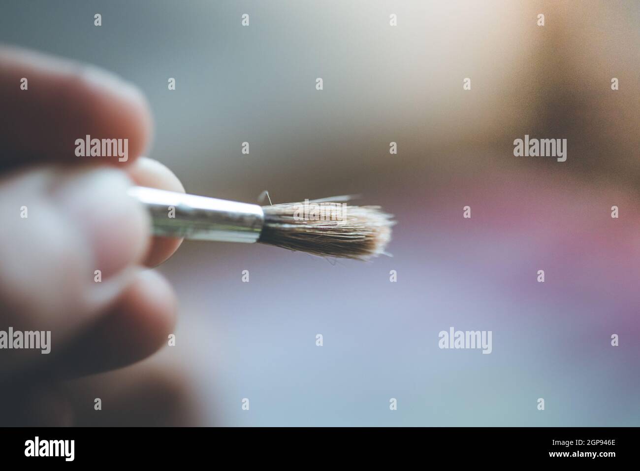 Artist paint brush on painting background. Painting therapy Stock Photo ...