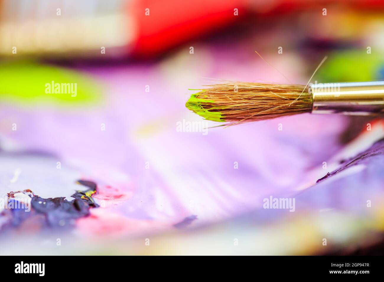 Artist paint brush on painting background. Painting therapy Stock Photo ...