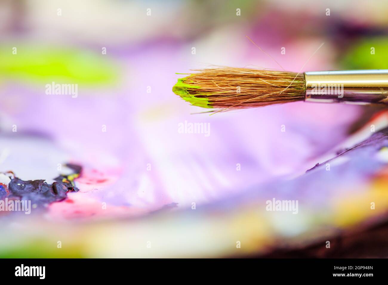 Artist paint brush on painting background. Painting therapy Stock Photo ...