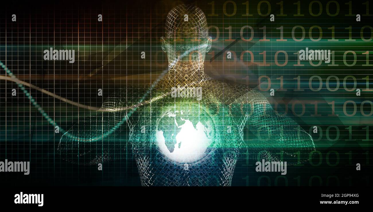 Global Multimedia Technology in Web Data Art Stock Photo - Alamy