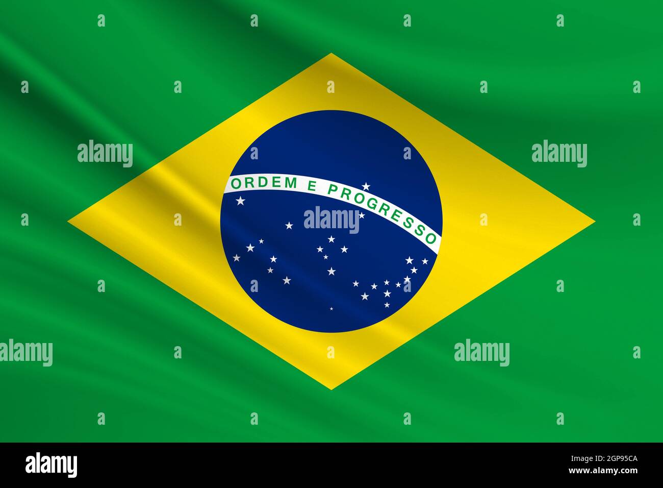 Flag of Brazil. Fabric texture of the flag of Brazil Stock Photo - Alamy