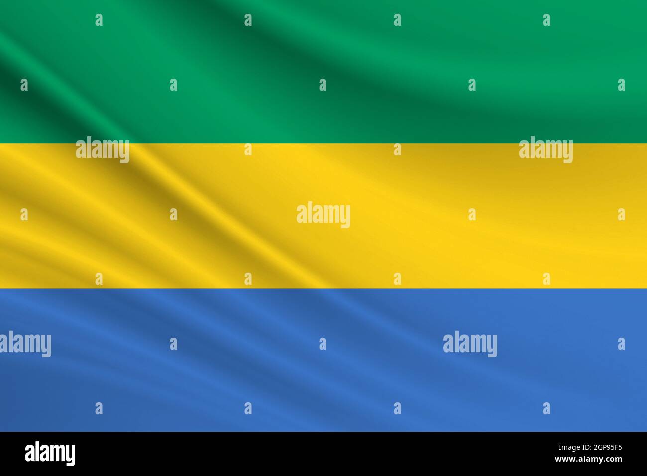 Flag of Gabon. Fabric texture of the flag of Gabon Stock Photo - Alamy