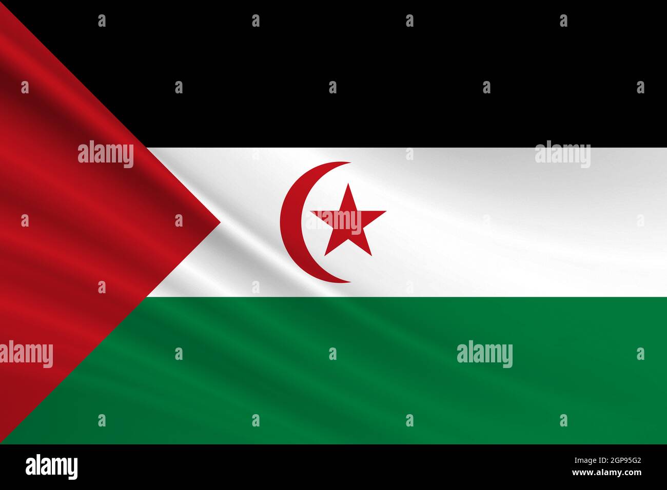 Flag of Western Sahara Fabric texture of the flag of Western Sahara ...