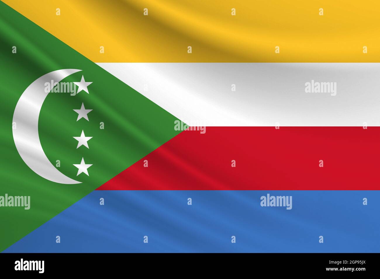 Flag of Comoros Fabric texture of the flag of Comoros Stock Photo - Alamy
