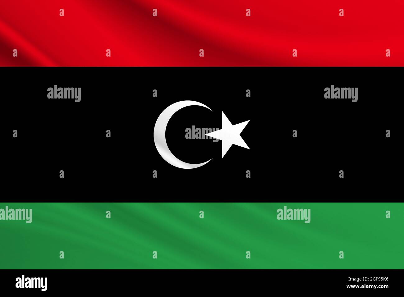 Flag of Libya. Fabric texture of the flag of Libya Stock Photo - Alamy