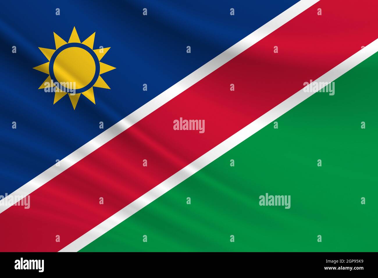 Flag of Namibia. Fabric texture of the flag of Namibia Stock Photo - Alamy