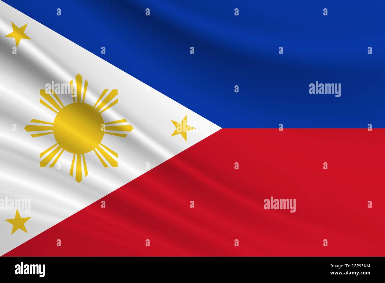 Flag of Philippines. Fabric texture of the flag of Philippines Stock ...
