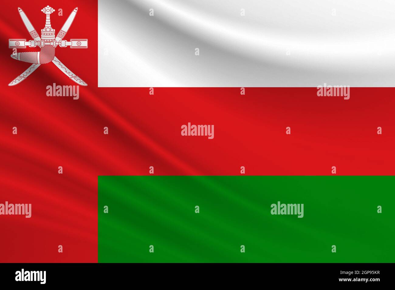 Flag of Oman. Fabric texture of the flag of Oman Stock Photo - Alamy