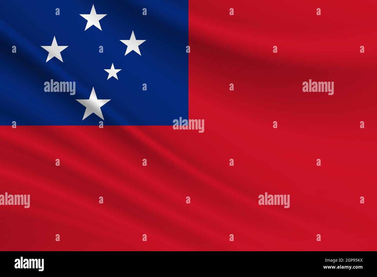 Flag of Samoa. Fabric texture of the flag of Samoa Stock Photo - Alamy