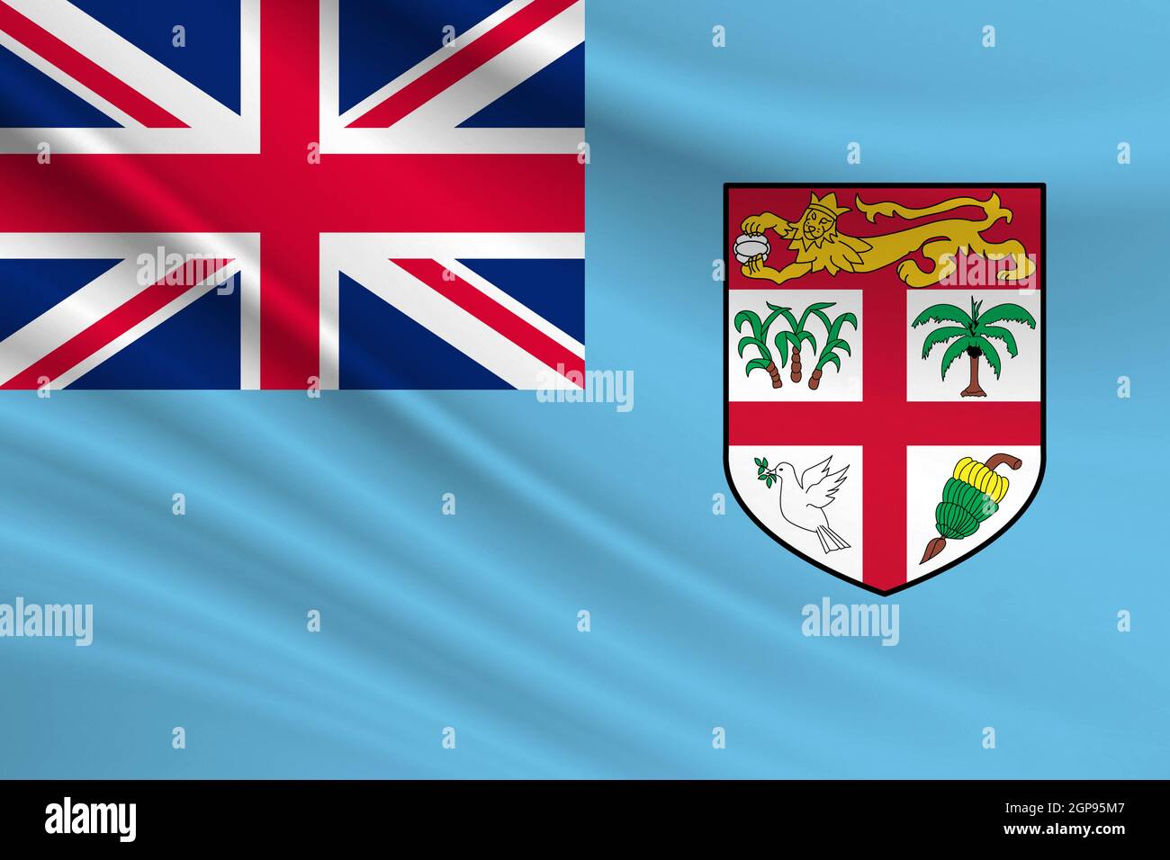 Flag of Fiji. Fabric texture of the flag of Fiji Stock Photo - Alamy