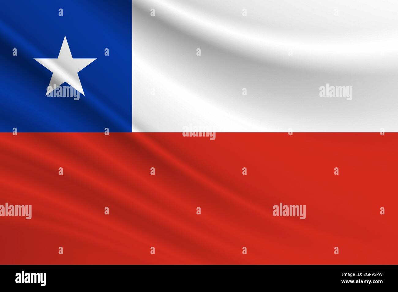 Flag of Chile. Fabric texture of the flag of Chile Stock Photo - Alamy