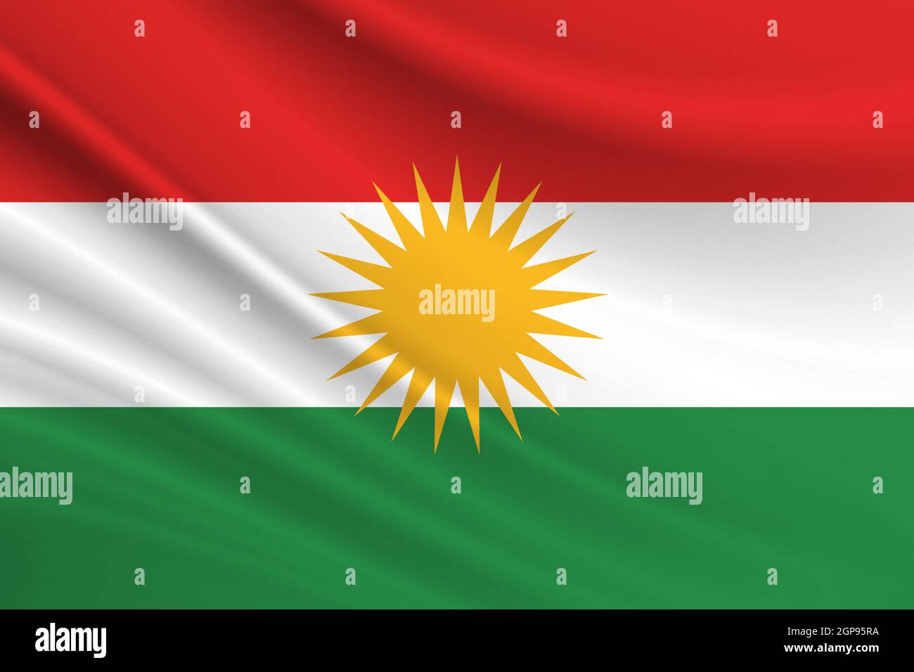 Flag of Kurdistan. Fabric texture of the flag of Kurdistan Stock Photo ...