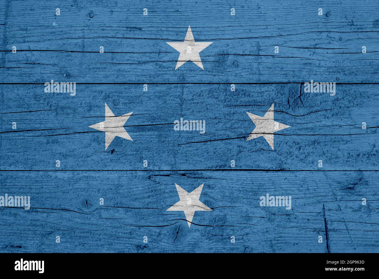 Flag of Federated States of Micronesia. Wooden texture of the flag of ...