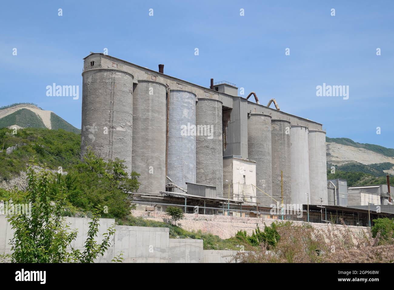 Grain terminal in the port of Novorossiysk. Grain elevator Stock Photo ...