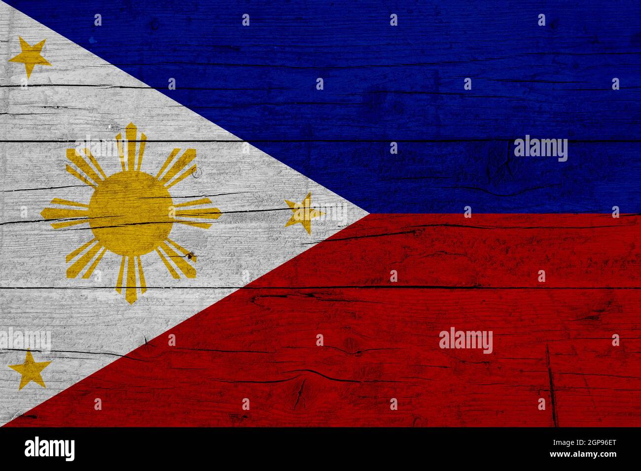 Flag of Philippines. Wooden texture of the flag of Philippines Stock ...