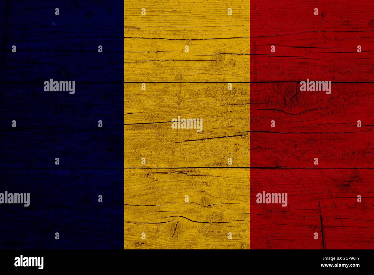 Flag of Chad. Wooden texture of the flag of Chad Stock Photo - Alamy