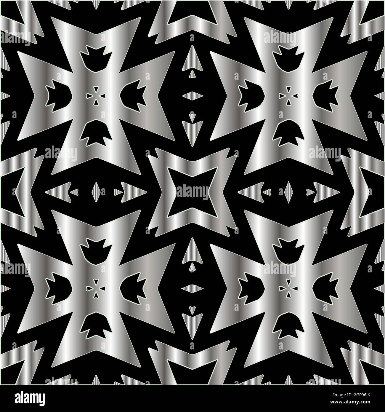 metal pattern on a black background. pattern for fabric, wallpaper ...