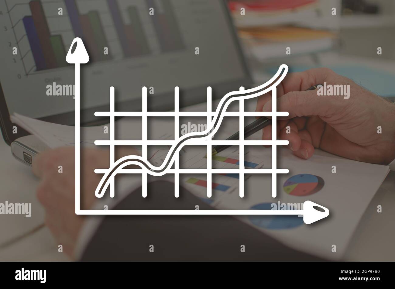 Business analysis concept illustrated by a picture on background Stock ...