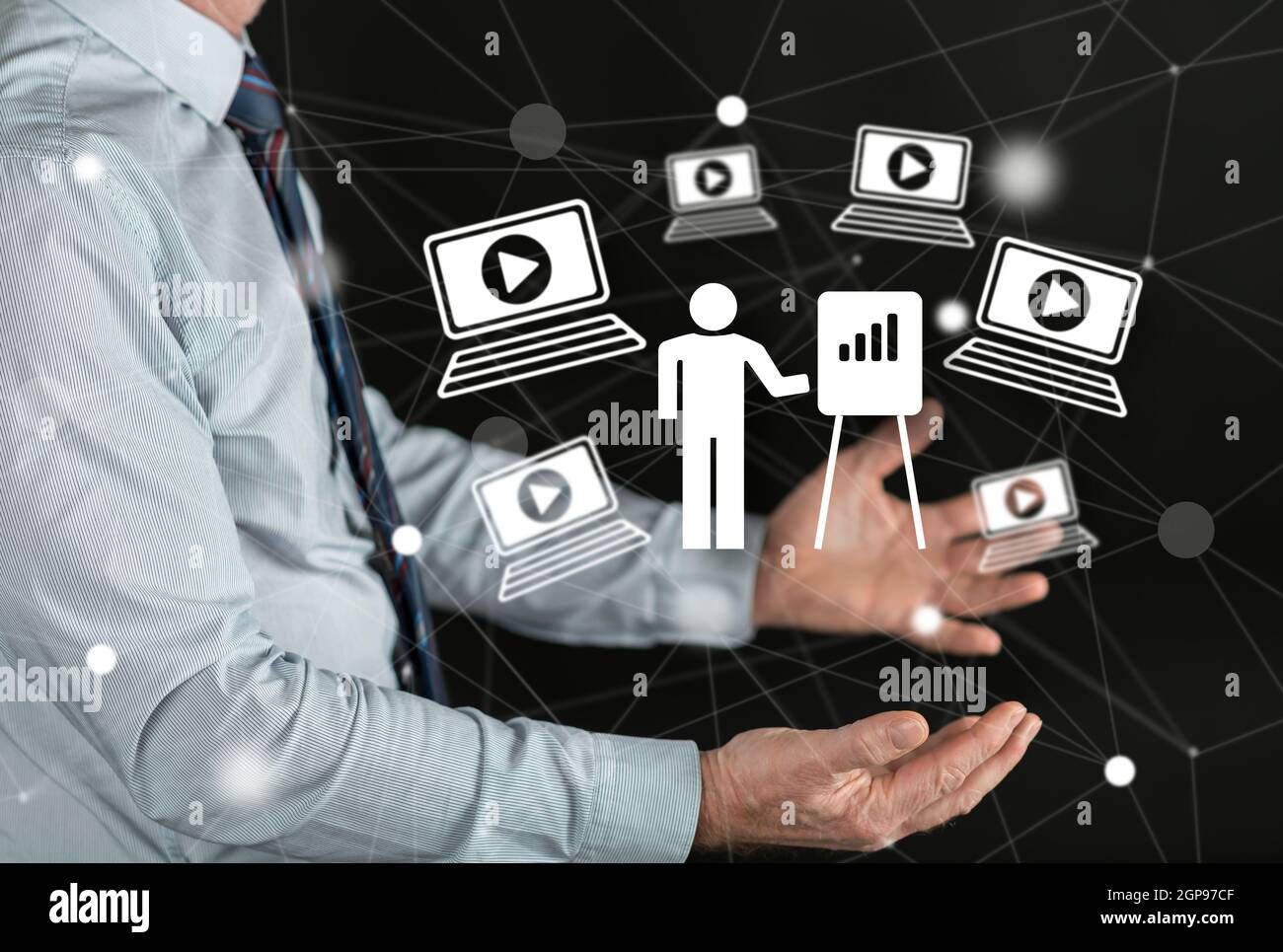 Webinar concept above hand hi-res stock photography and images - Alamy