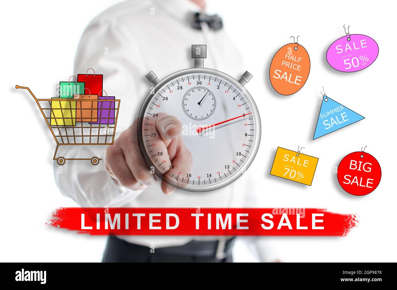 Limited time sale concept drawn on a white background Stock Photo - Alamy