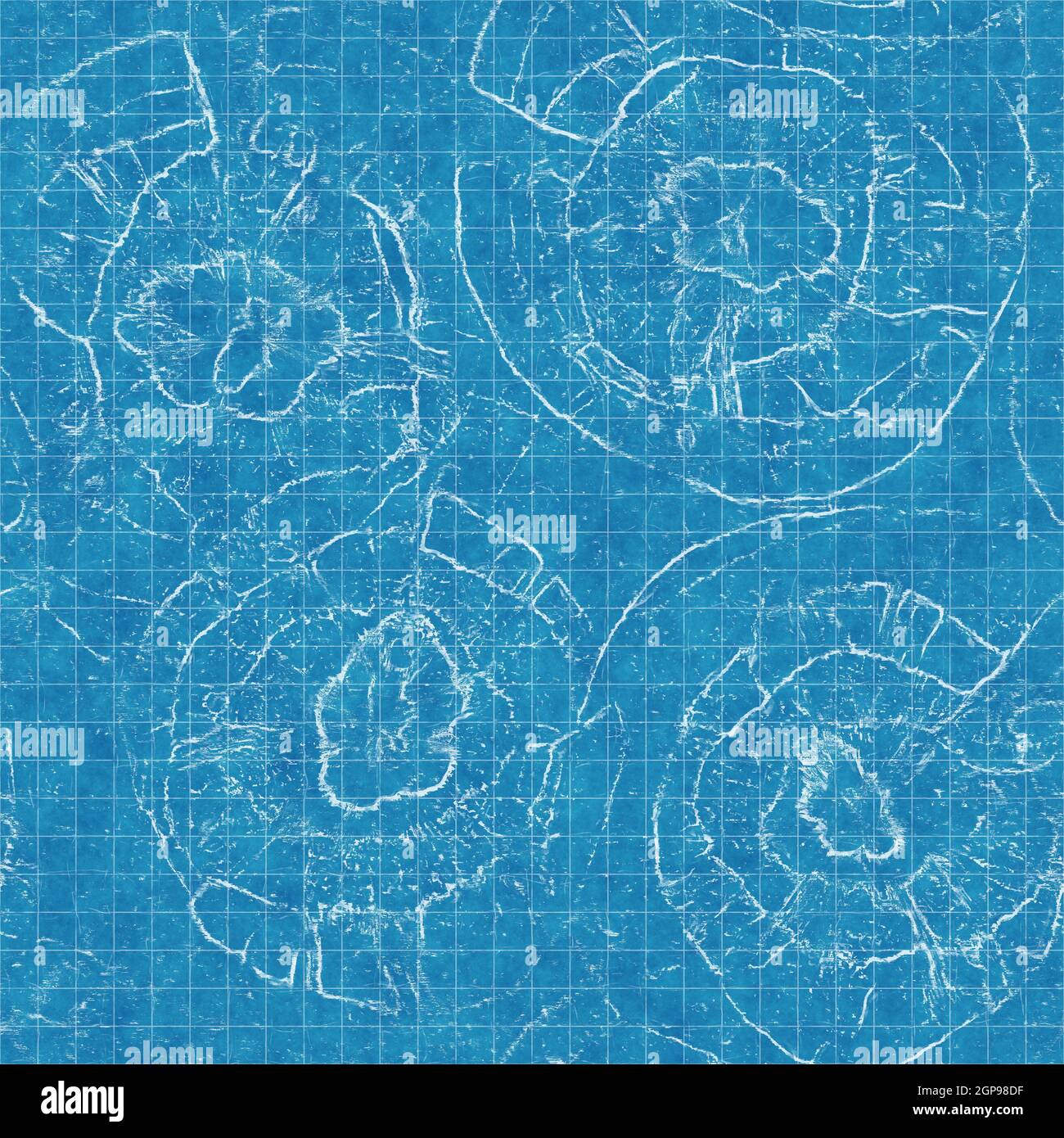 Seamless bright blue blueprint pattern for textile and print Stock ...