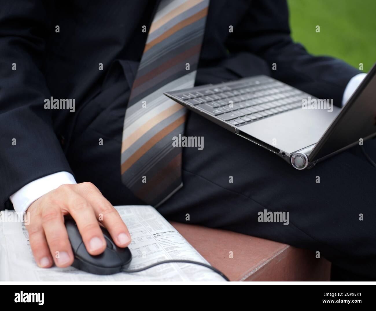 Businessman in suit works typing hi-res stock photography and images ...