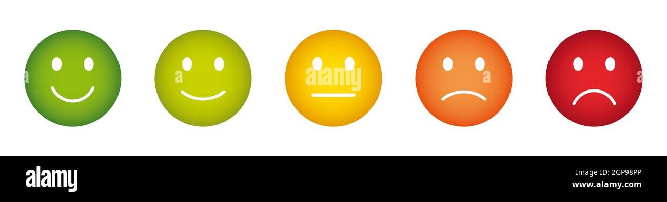 Ranking rating buttons with traffic light colors Stock Photo - Alamy
