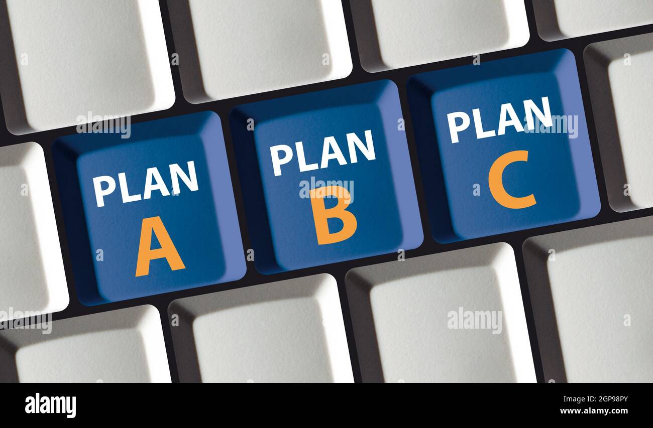 Plan A B or C - Selection keyboard keys for different approaches or ...