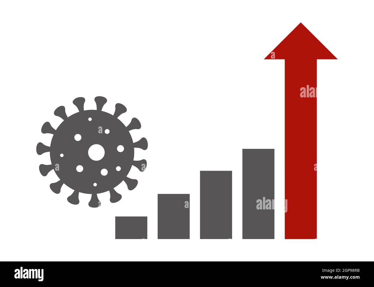 Increase of corona covid-19 virus infections bar chart - virus icon ...