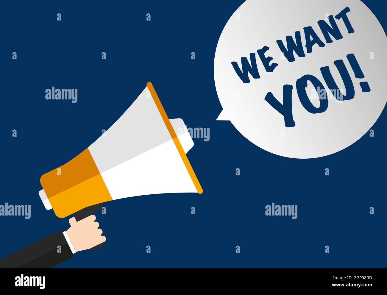 We are hiring - Megaphone with text in speech bubble - concept job ...