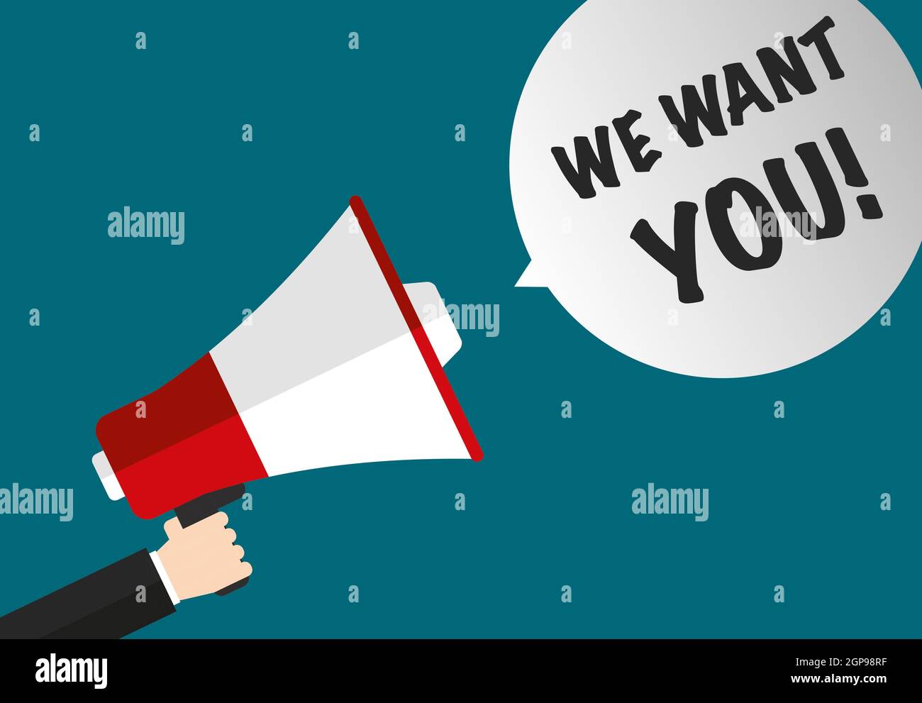 We are hiring - Megaphone with text in speech bubble - concept job ...