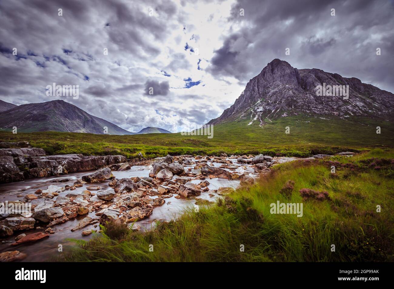 Mystic river mountain landscape scenery in Scotland. Glen Coe, Scottish ...