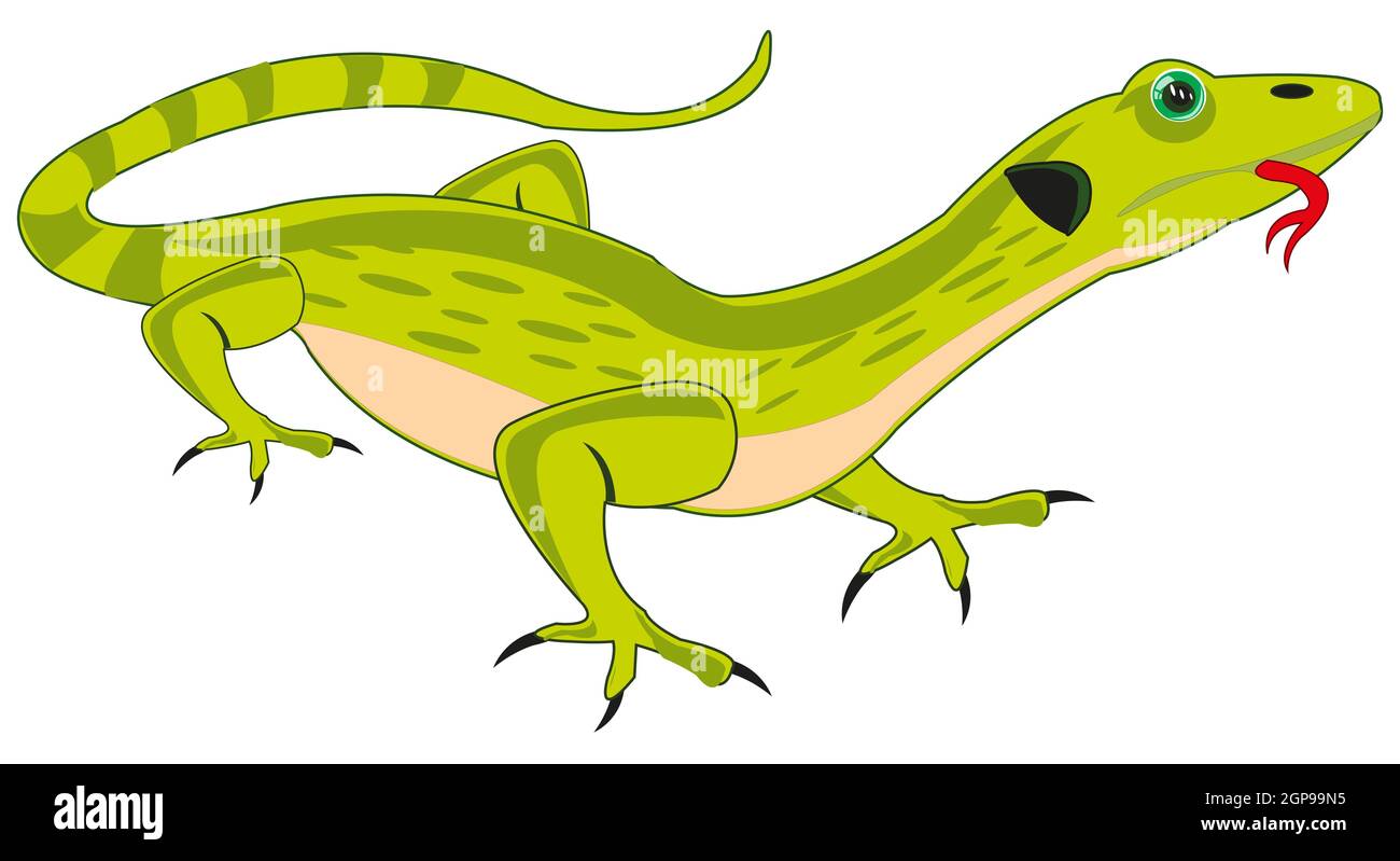 Vector illustration of the cartoon to reptiles lizard Stock Photo - Alamy
