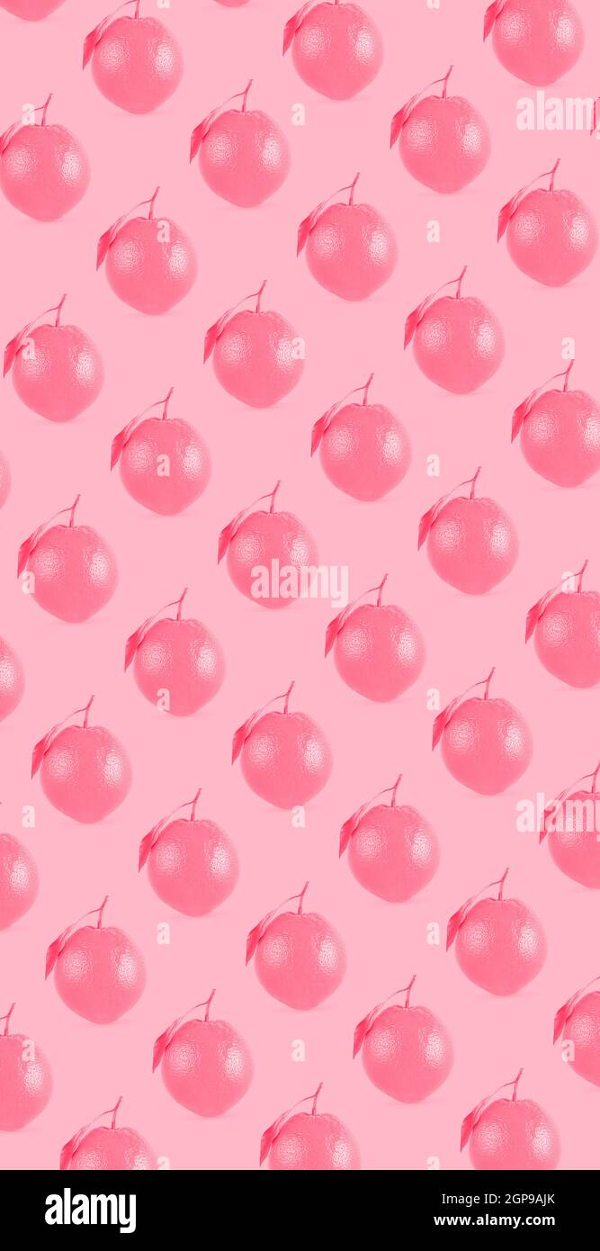 Seamless food pattern. Pink colour orange fruits on colourful ...