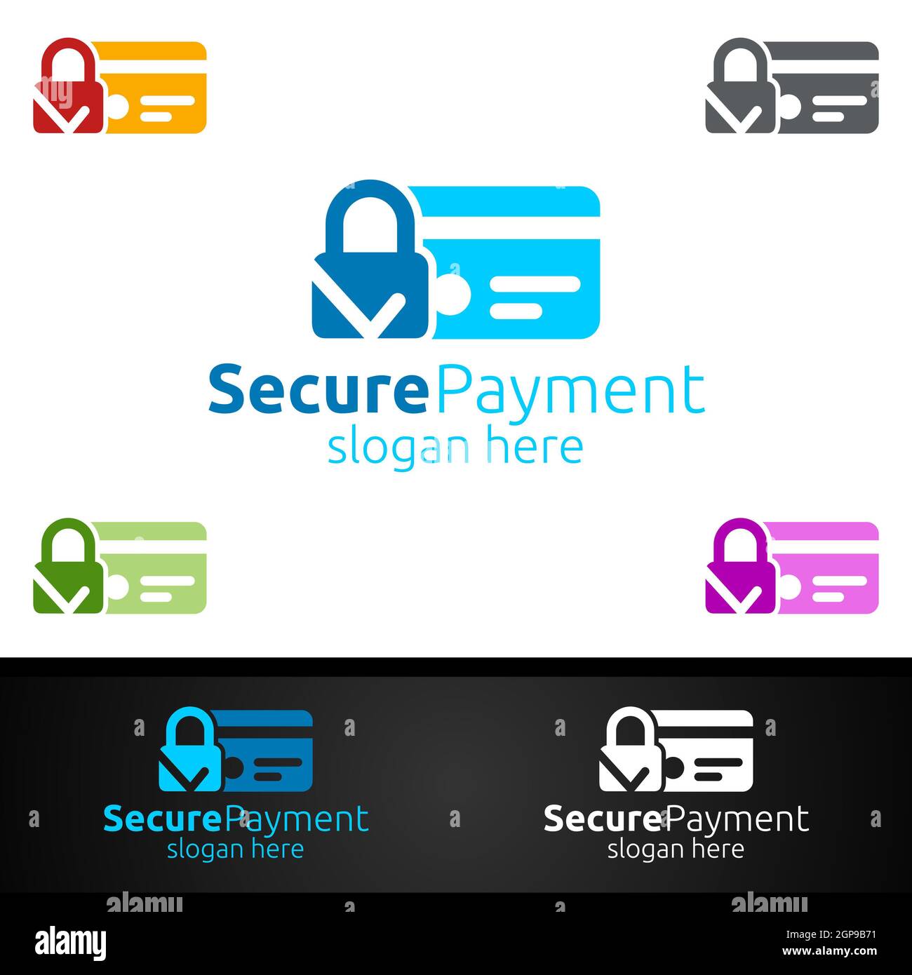 Lock Online Secure Payment Logo for Security Online Shopping. Financial ...