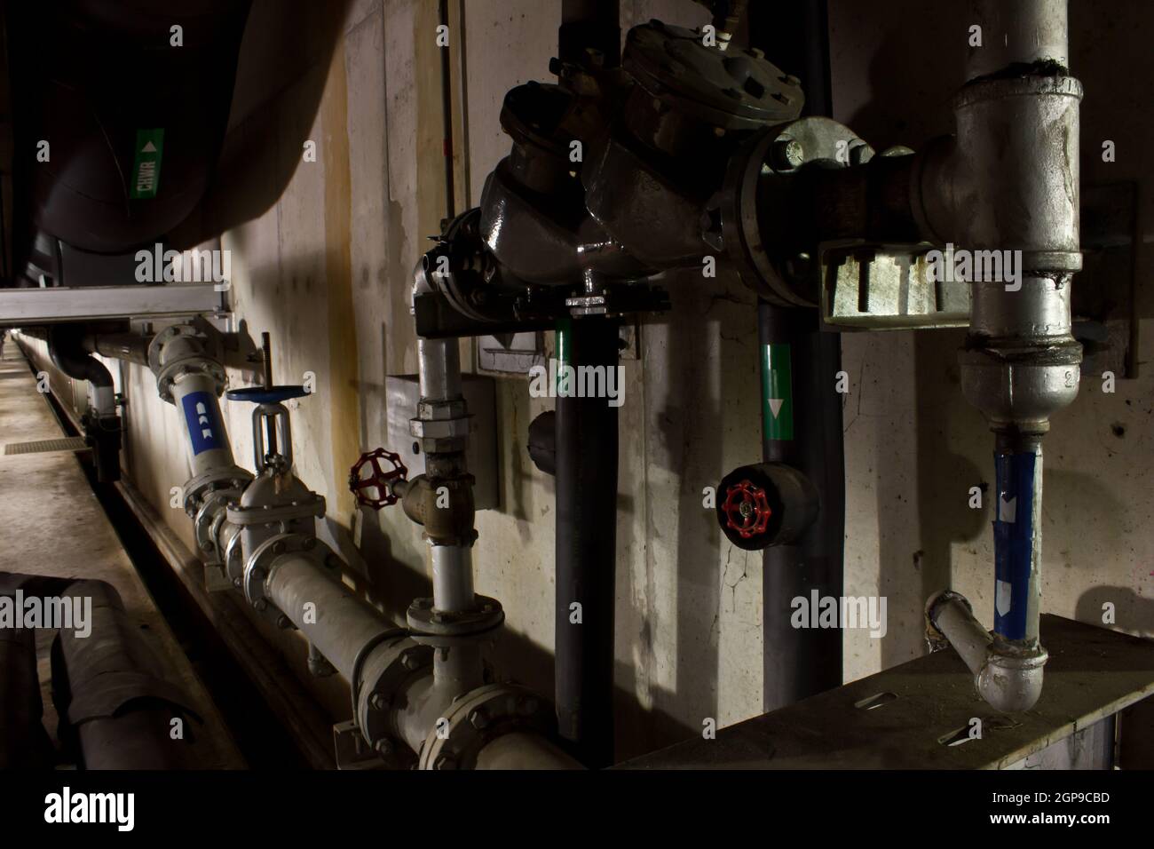 pipe water system in Tunnels and basement Stock Photo - Alamy