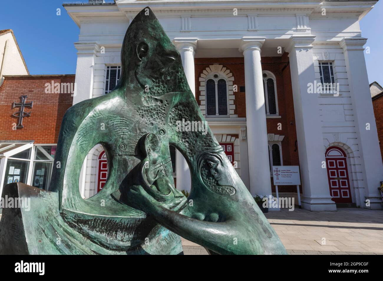 England, Hampshire, Basingstoke, London Street, Sculpture titled "The ...