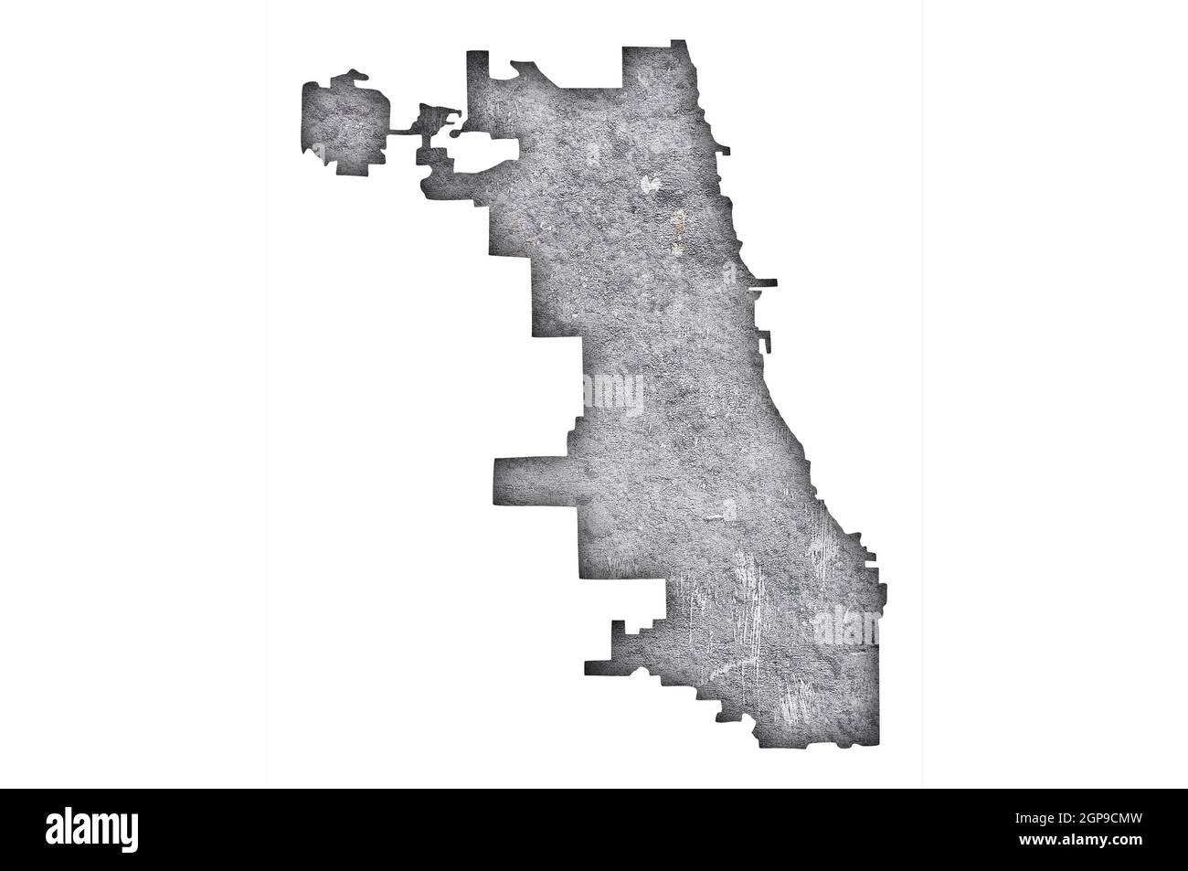 Map of Chicago on weathered concrete Stock Photo - Alamy
