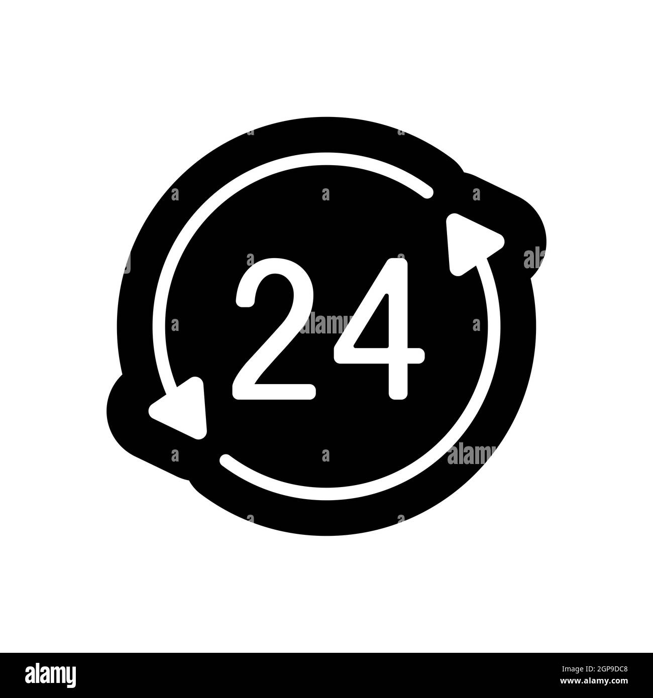 Service twenty four hours vector glyph icon. E-commerce sign. Graph ...