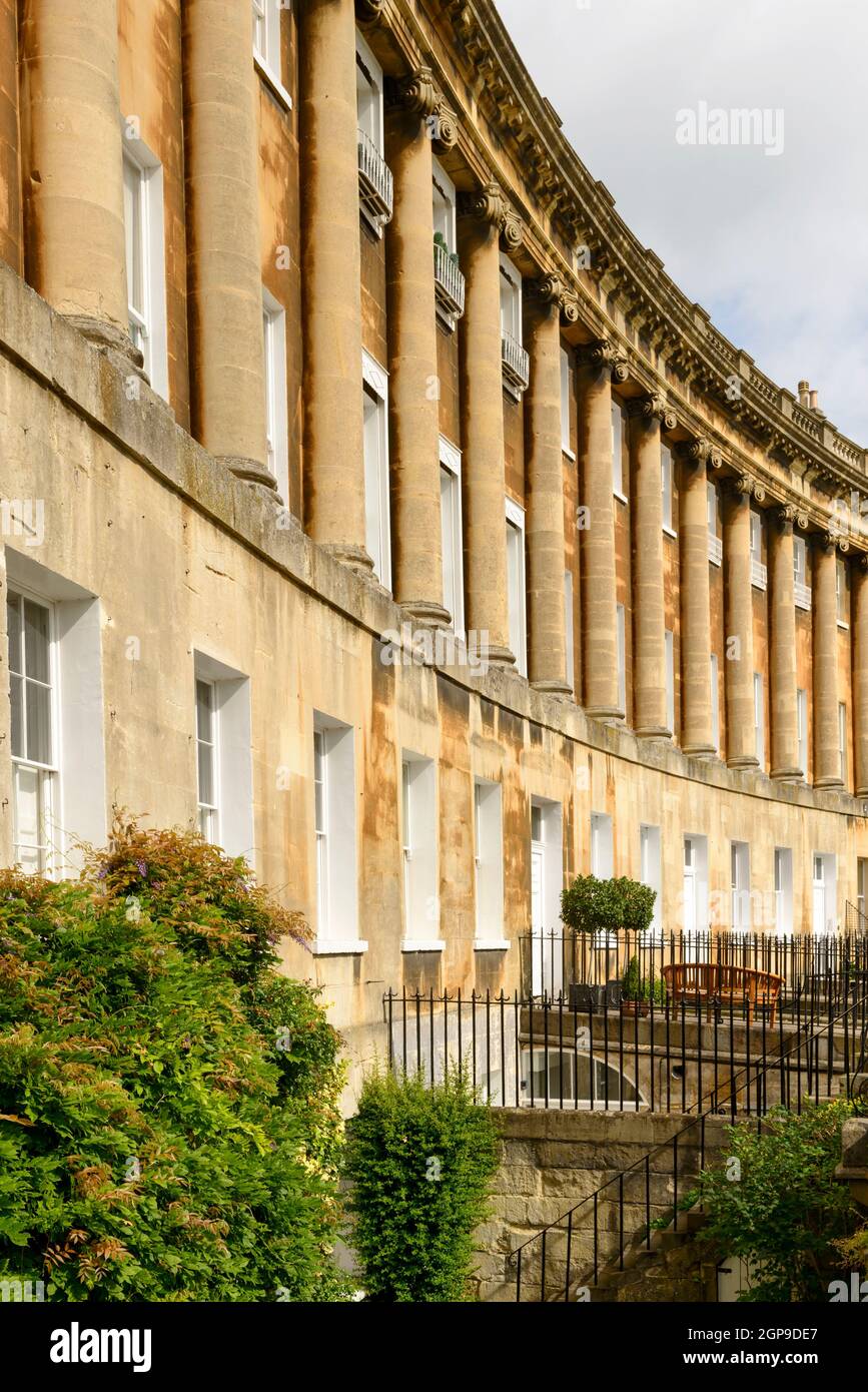 foreshortening of curved Georgian classic residential buildings in city ...