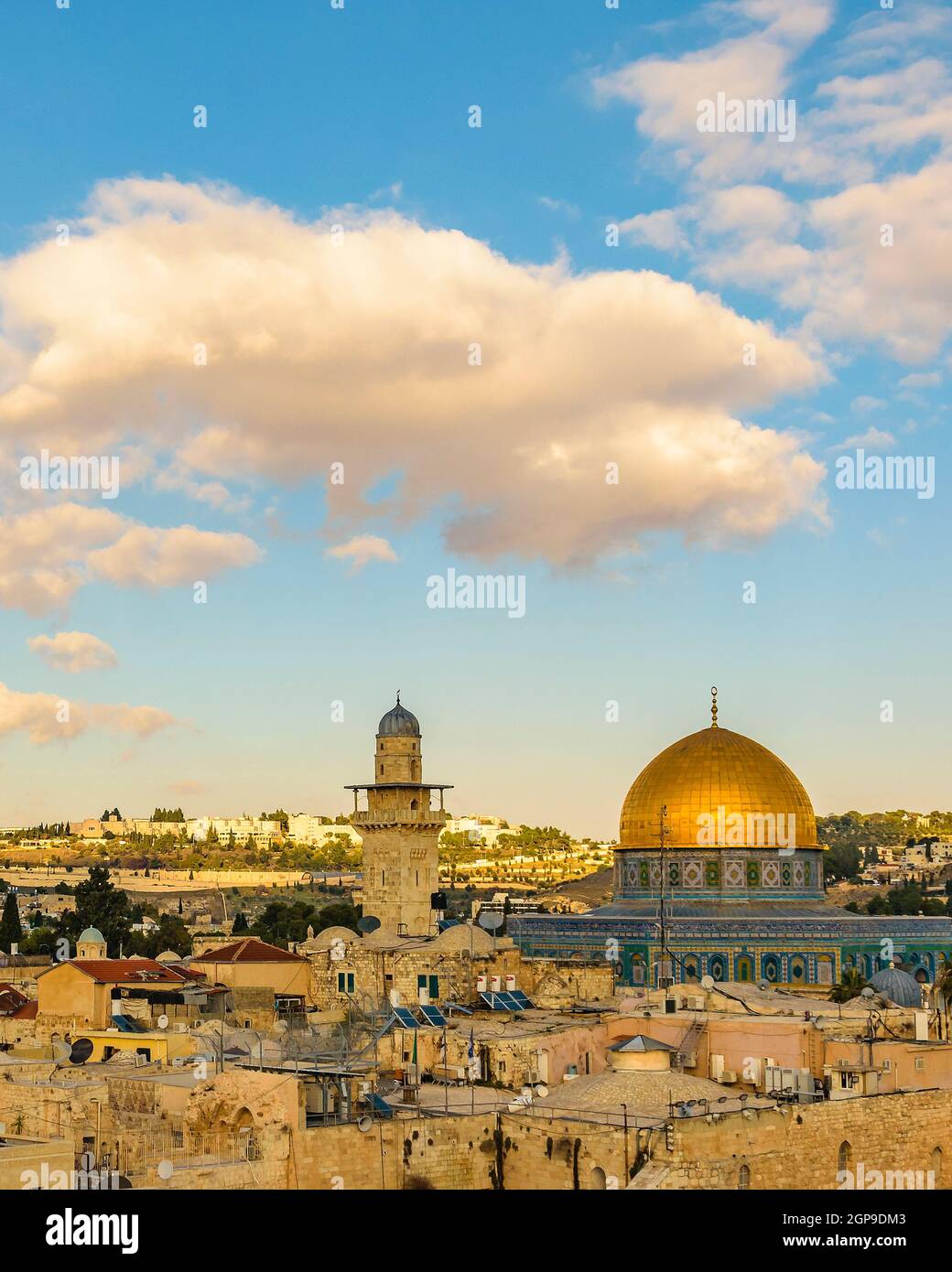Aerial view of temple mount and wailing walls at old jersualem city ...