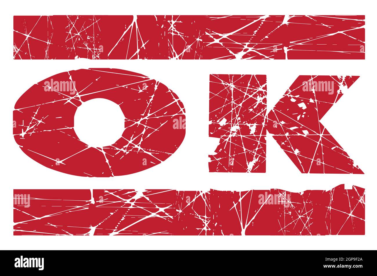 OK red rubber ink stamp over a white background Stock Photo - Alamy