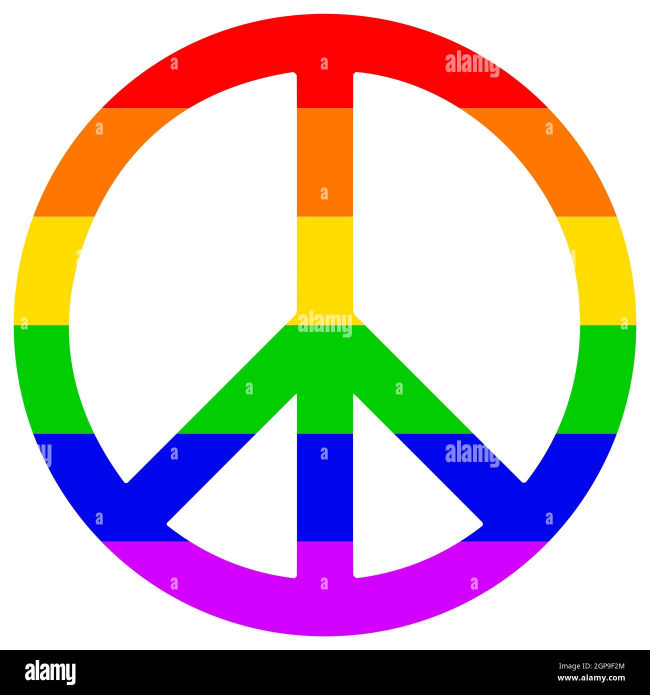 A typical peace sign within a LGBT rainbow Stock Photo - Alamy