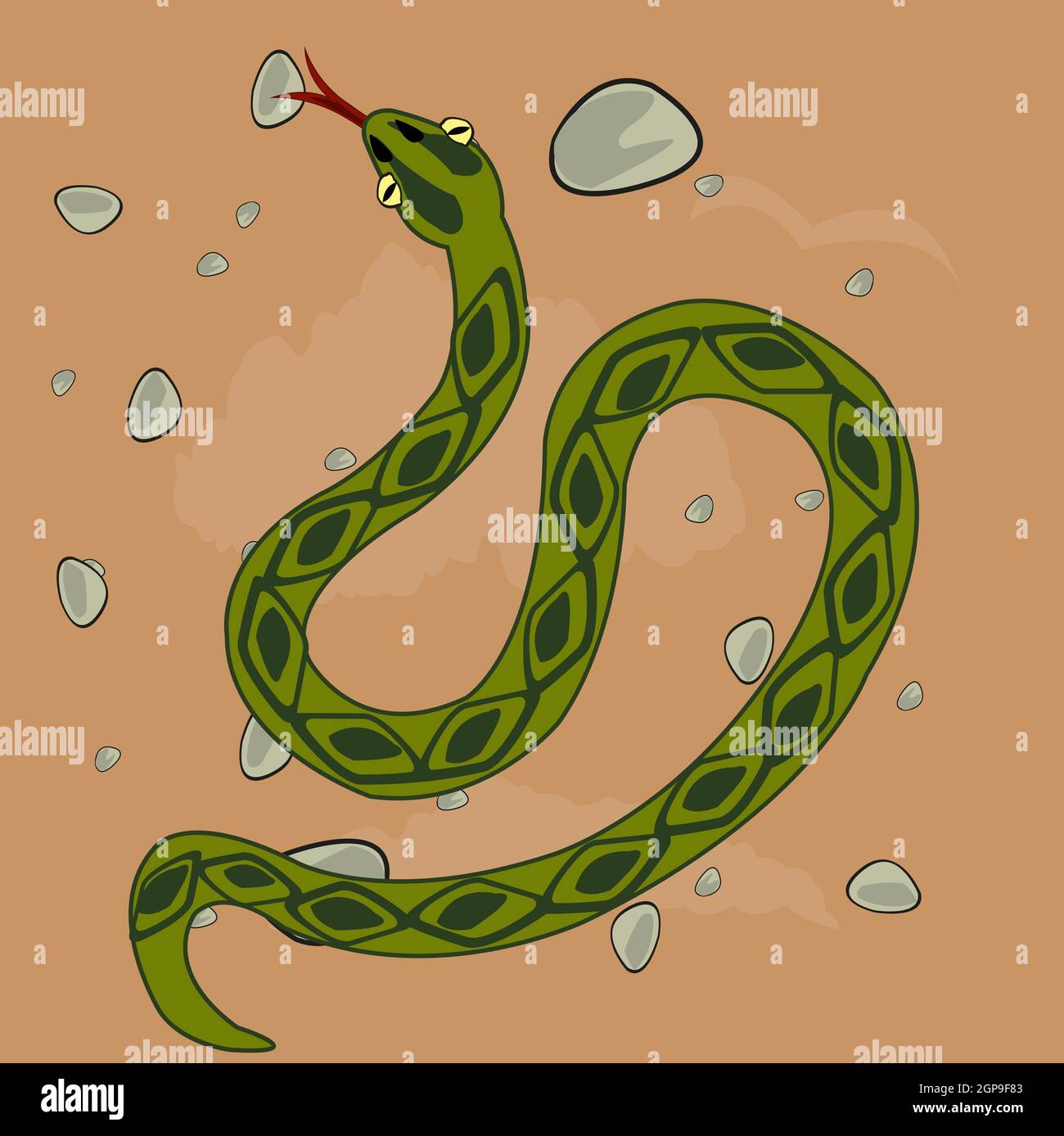Vector illustration to deserts and grovelling animal snake Stock Photo ...